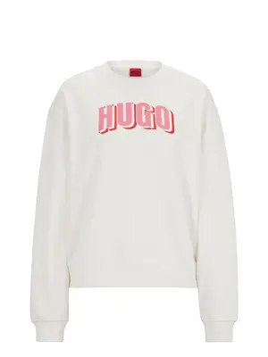Hugo Logo-print Cotton-blend Sweatshirt - White