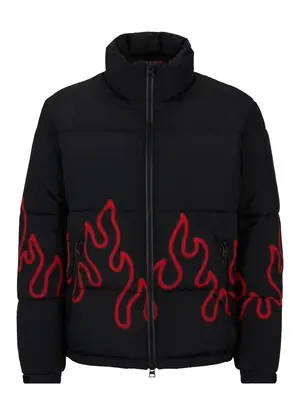 Hugo Flame-print Quilted Jacket - Black