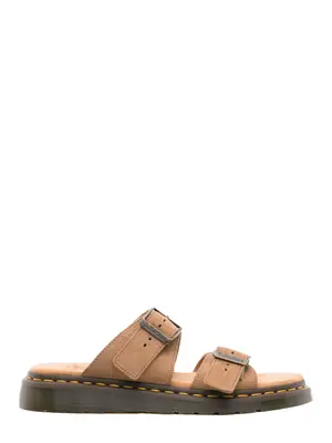 Dr. Martens Josef Buckled Suede Slides - Neutrals