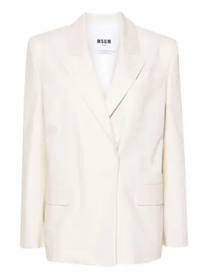 MSGM Single-breasted Blazer - Neutrals