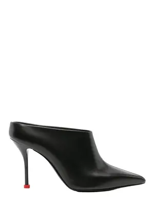 Alexander McQueen Thorn 90mm Leather Mules - Black