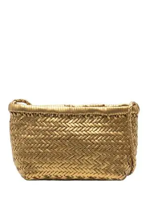 Dragon Diffusion Minsu Leather Interwoven Shoulder Bag - Gold