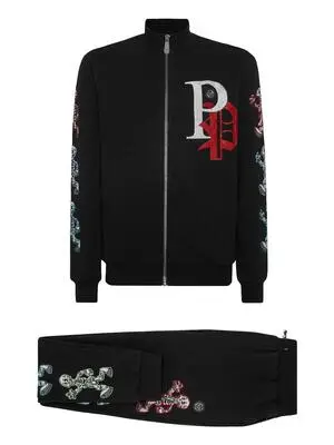 Philipp Plein Skeleton-appliqué Tracksuit - Black