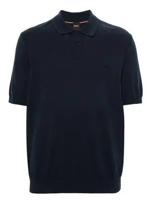 BOSS Fine-knit Polo Shirt - Blue