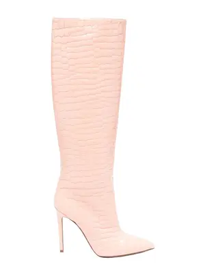 Paris Texas 120mm Crocodile-embossed Leather Boots - Pink