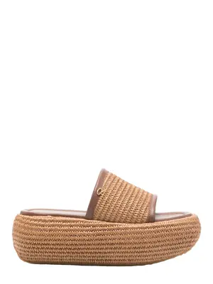 GIANVITO ROSSI 60mm Woven Raffia Espadrilles - Brown