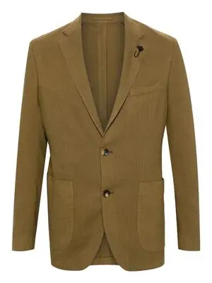 LARDINI Notched-lapels Single-breasted Blazer - Green