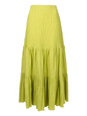 CLUBE BOSSA Pisan Tiered Maxi Skirt - Green