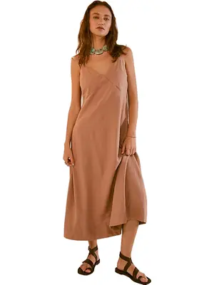 Free People Emmers Linen Midi Dress Tuscany