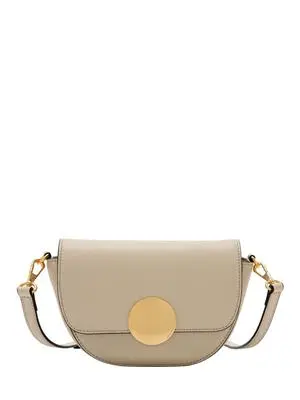 ORYANY Lottie Leather Saddle Crossbody Bag - Cream