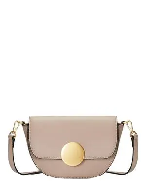 ORYANY Lottie Leather Saddle Crossbody Bag - Taupe