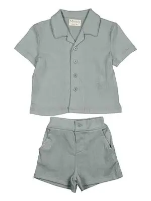 MANIÈRE Gauze Camp Shirt & Shorts Set Sage