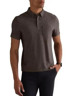 RHONE Wfh Knit Polo Foggy Taupe Heather