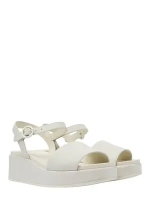 Camper Misia Platform Sandal White Natural