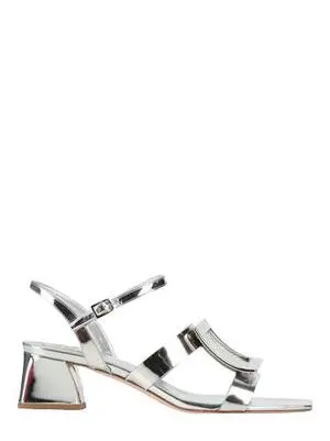 ROGER VIVIER Leather Sandals - Silver