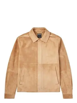 Zegna Classic Suede Jacket - Brown