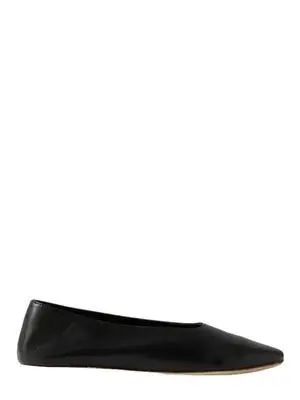Staud Alba Leather Ballet Flats - Black