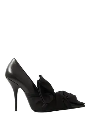 Balenciaga Poplin-trimmed Leather Knife Pumps - Black