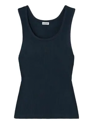 Loewe LOEWE Embroidered Ribbed Tank Navy