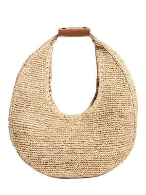 Staud Large Raffia Moon Tote - Natural/tan