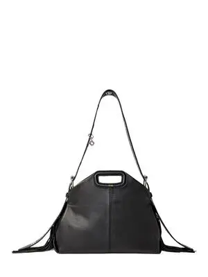 Maje Miss M Smooth Leather Bag - Black