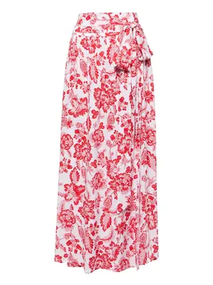 Melissa Odabash Elsa Printed Maxi Skirt - Red