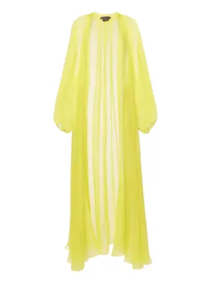 Max Mara Medicea Silk Chiffon Duster Coat - Yellow