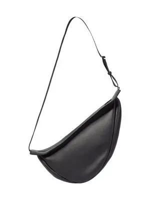 THE ROW Slouchy Banana Large Leather Crossbody Bag - Black