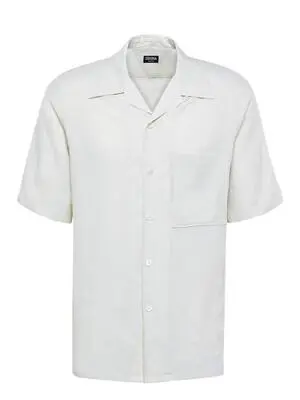 Zegna Linen Bowling Shirt - White