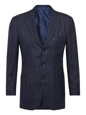 Kiton Cashmere, Silk, And Linen Tuxedo Jacket - Blue