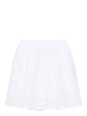 Ermanno Scervino Broderie Anglaise Mini Skirt - White