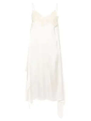 Plan C Floral-lace Satin Slip Dress - Neutrals