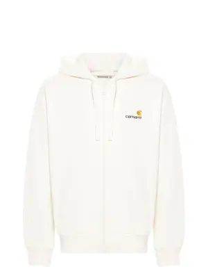 Carhartt Work In Progress American Script Zipped Hoodie - White