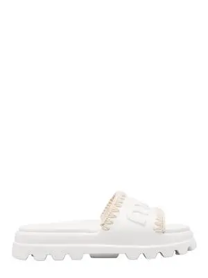 Mou Eva Logo-embossed Slides - White