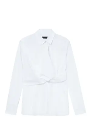 JUUN.J Twist-detail Cotton Shirt - White