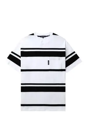 Comme Des Garçons Striped Cotton T-shirt - White