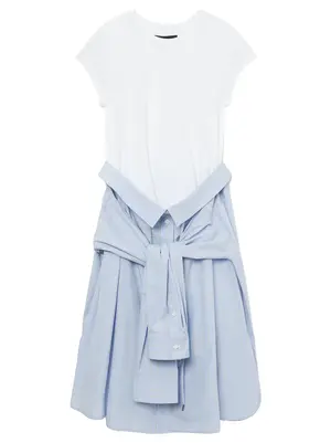JUUN.J Shirted-skirt Midi T-shirt Dress - White