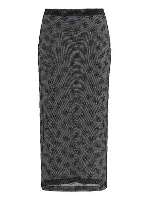 MARGHERITA MACCAPANI Embroidered Semi-sheer Overskirt - Black