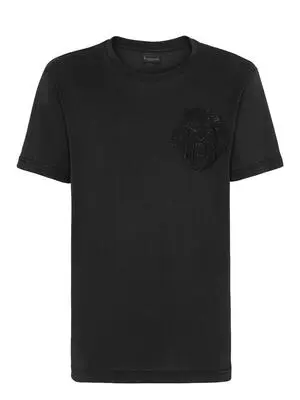 BILLIONAIRE Lion-embroidered Cotton T-shirt - Black