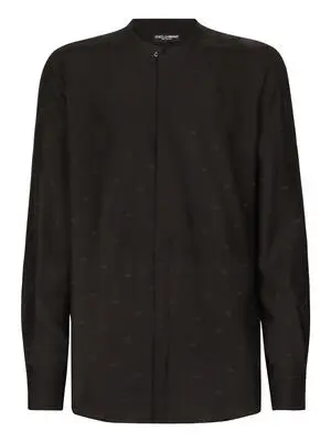 Dolce & Gabbana Logo-print Silk Shirt - Black