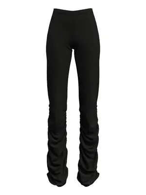 MARGHERITA MACCAPANI Ruched Slim-fit Trousers - Black