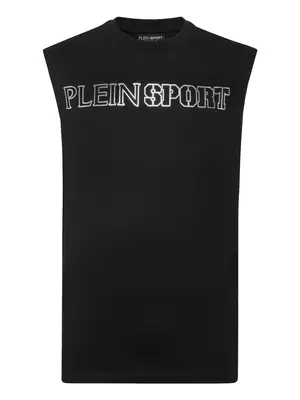 PLEIN SPORT Logo-print Cotton Vest - Black
