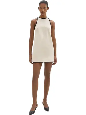 Theory Shift Dress In Organic Cotton - Sand/black