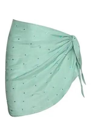 OSÃ©REE Gem Mini Wrap Skirt Aqua