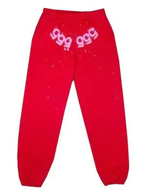 SP5DER Worldwide Angel Number 555 Sweatpants - Red