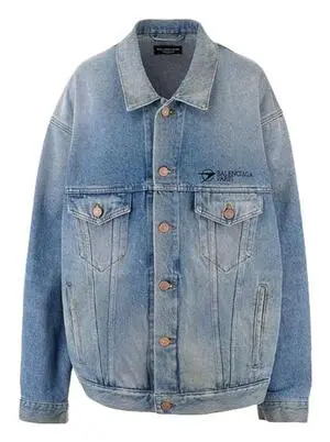 Balenciaga Paris Oversize Denim Jacket - Indigo