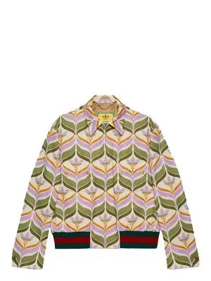 Gucci X Adidas Trefoil Print Jacket - Green/ivory