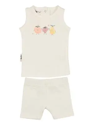 MANIÈRE Fruity Friends Tank & Shorts Set - White