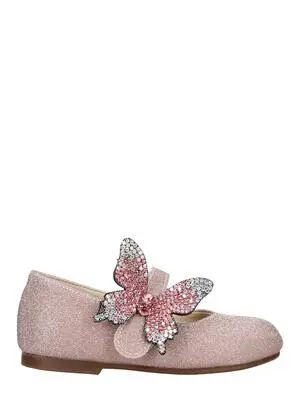BABYWALKER Crystal Butterfly Ballet Flats - Pink