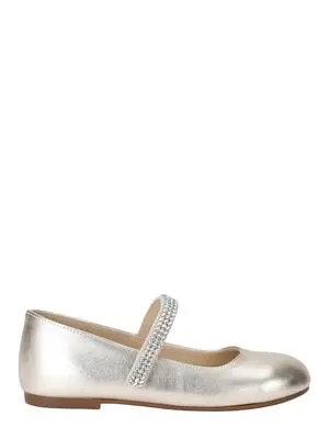 BABYWALKER Crystal-Strap Ballet Flats Gold